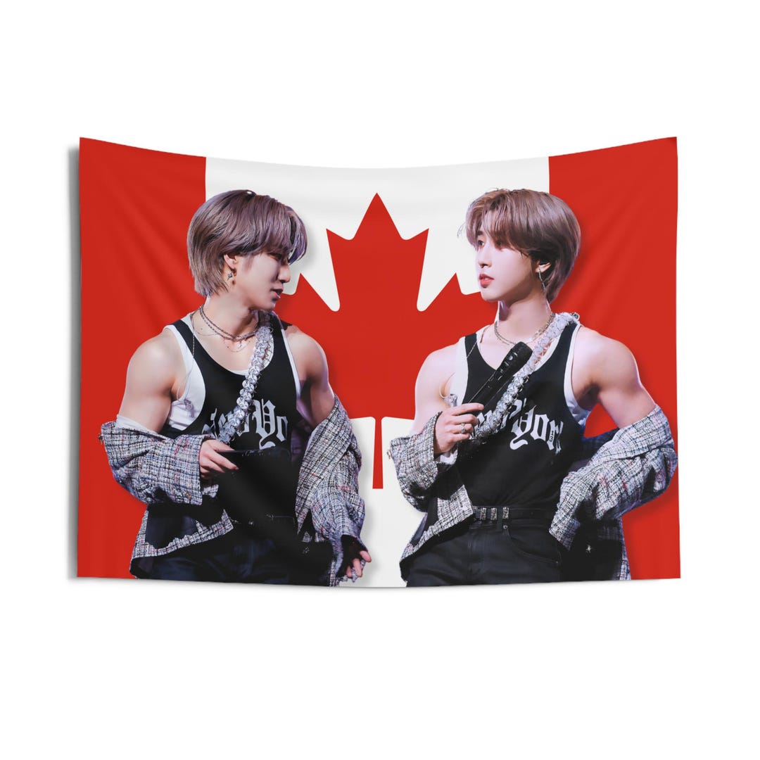 SKZ Han Biceps Canada Flag Banner, Han Stray Kids Tour 2024 Kpop Flag ...