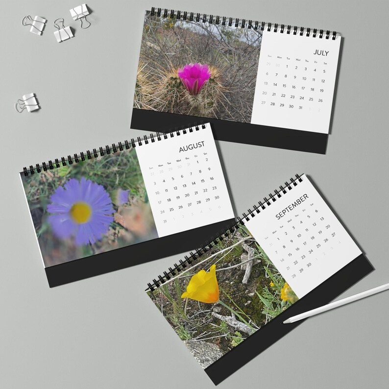 Floral Desktop Calendar 2025, Nature Inspired Calendar for Home Office ...