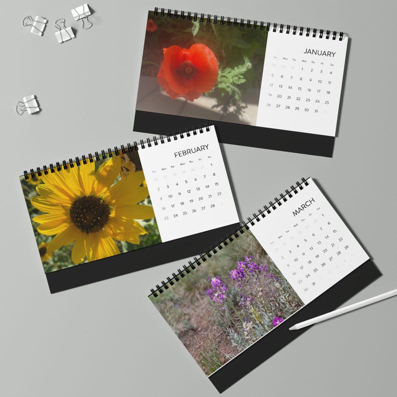 Floral Desktop Calendar 2025, Nature Inspired Calendar for Home Office ...