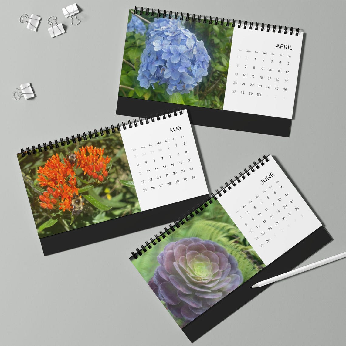 Floral Desktop Calendar 2025, Nature Inspired Calendar for Home Office ...