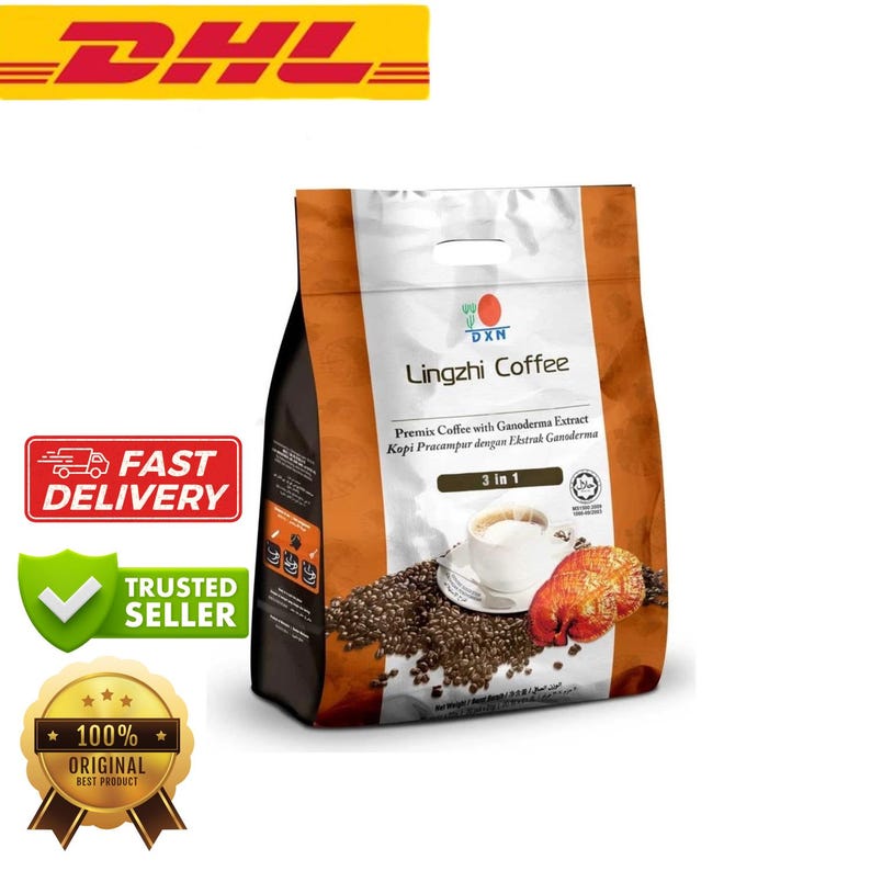 10 Packs DXN Lingzhi Coffee Ganoderma Reishi Instant Cafe Packs ...
