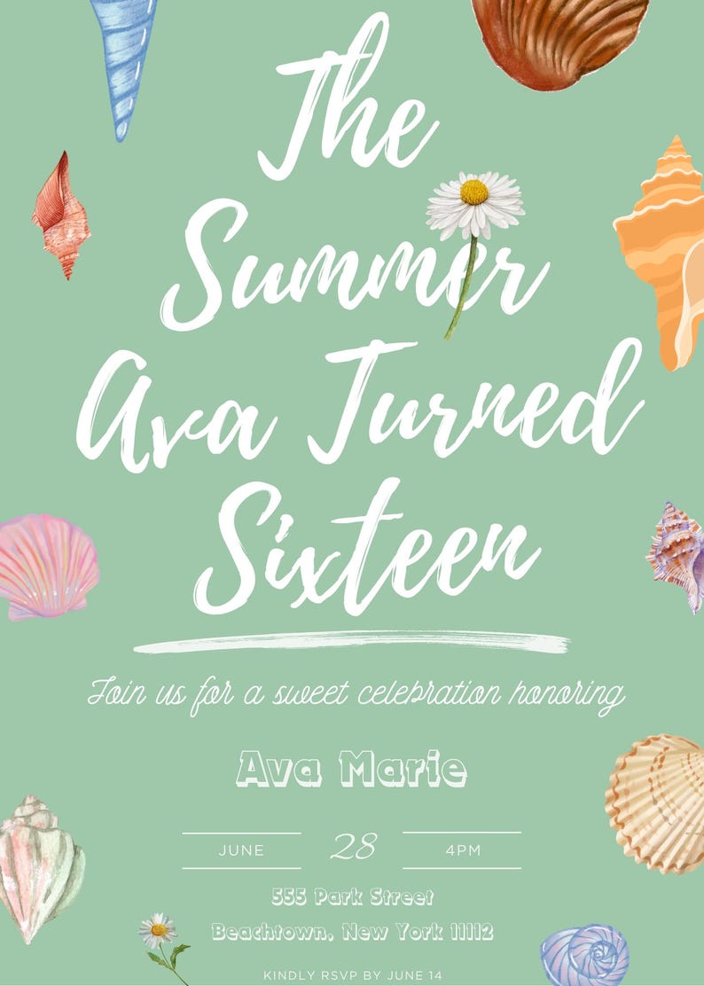 The Summer I Turned Pretty Birthday Invitation - Etsy