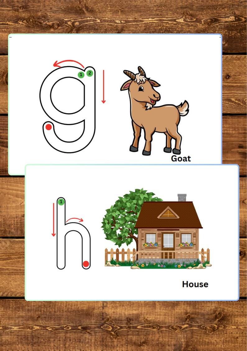 Letter Tracing Worksheet: Flashcards for Kids Printables. Alphabet ...