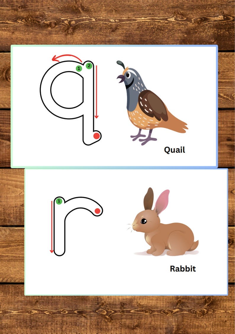 Letter Tracing Worksheet: Flashcards for Kids Printables. Alphabet ...