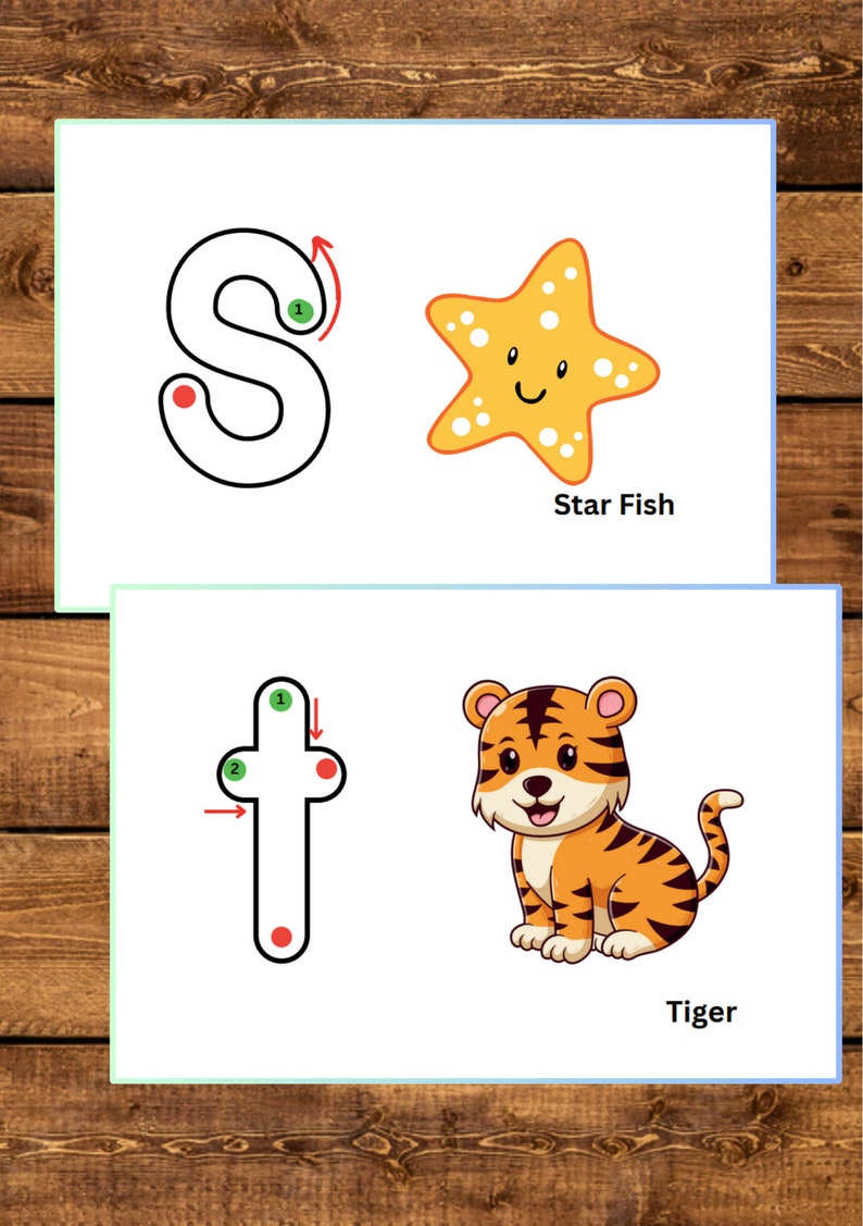 Letter Tracing Worksheet: Flashcards for Kids Printables. Alphabet ...