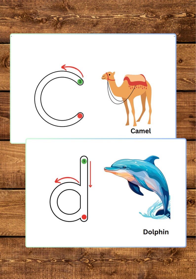 Letter Tracing Worksheet: Flashcards for Kids Printables. Alphabet ...