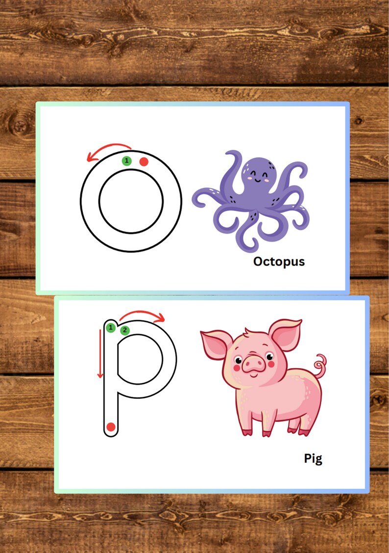 Letter Tracing Worksheet: Flashcards for Kids Printables. Alphabet ...