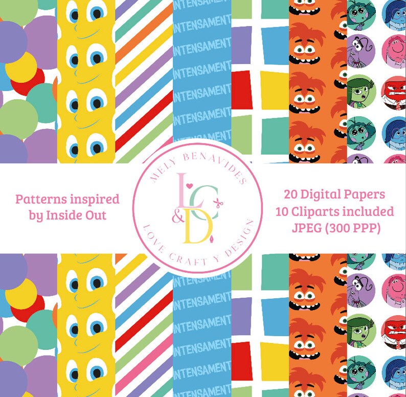 Digital Paper Kit Inspired by Inside Out INTENSELY - Etsy
