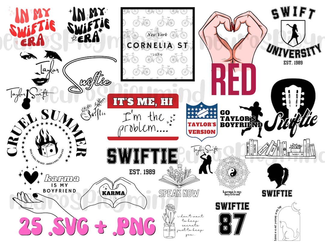 Taylor Swift Inspired SVG PNG, Eras Tour, Digital Swifties Bundle ...