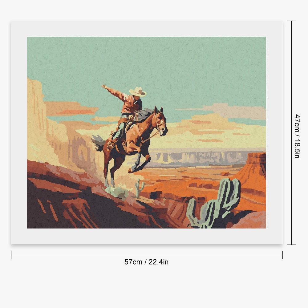 Paint by Number Cowboy Western Art DIY Retro Ranch Painting, DIY Art ...
