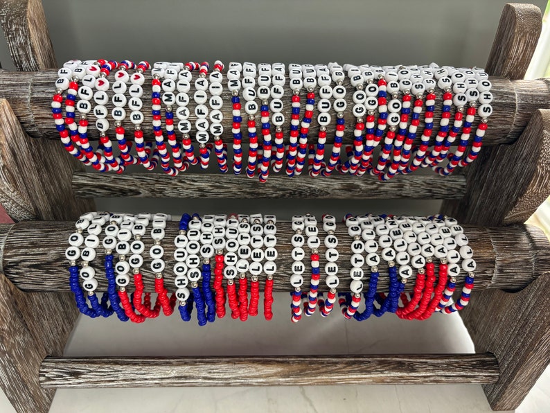 Buffalo Bills Themed Seed Bead Bracelets - Customizable - Etsy