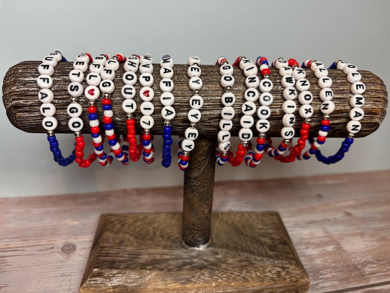 Buffalo Bills Themed Seed Bead Bracelets - Customizable - Etsy