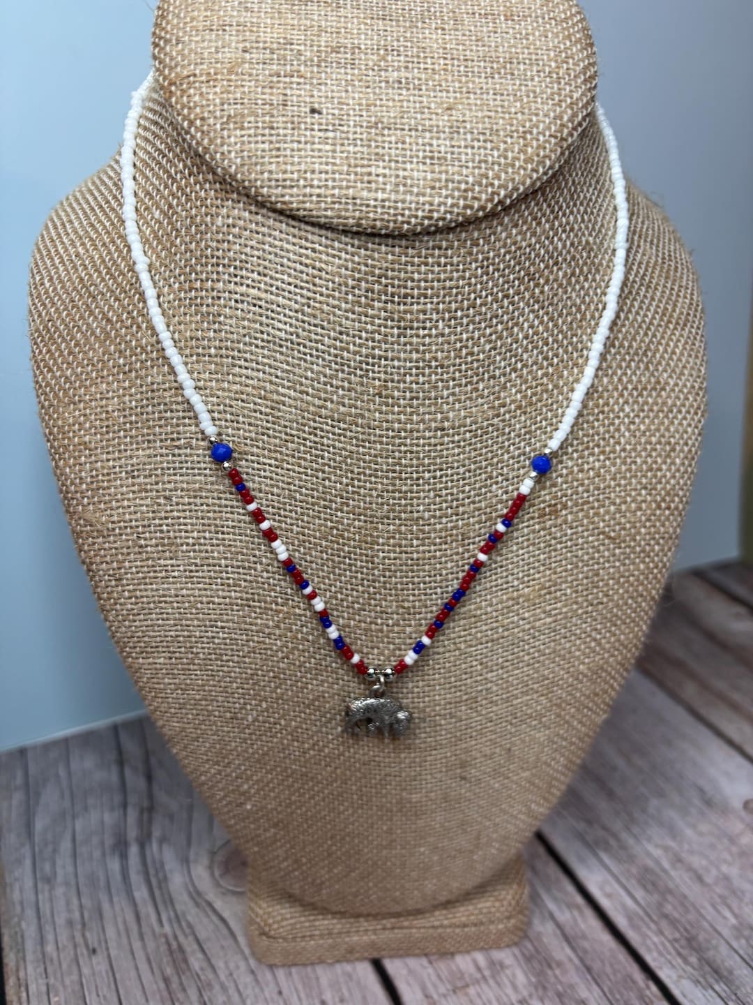 Buffalo Bills Themed Necklace With Charm - Choose From Chain or Beaded ...