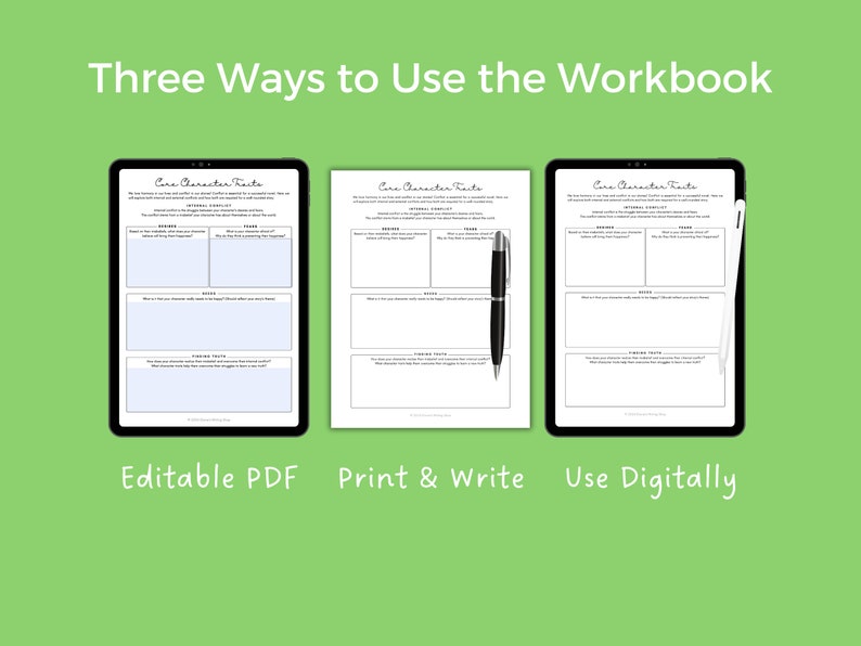 Character Development Workbook Editable Character Profile Novel Writing ...