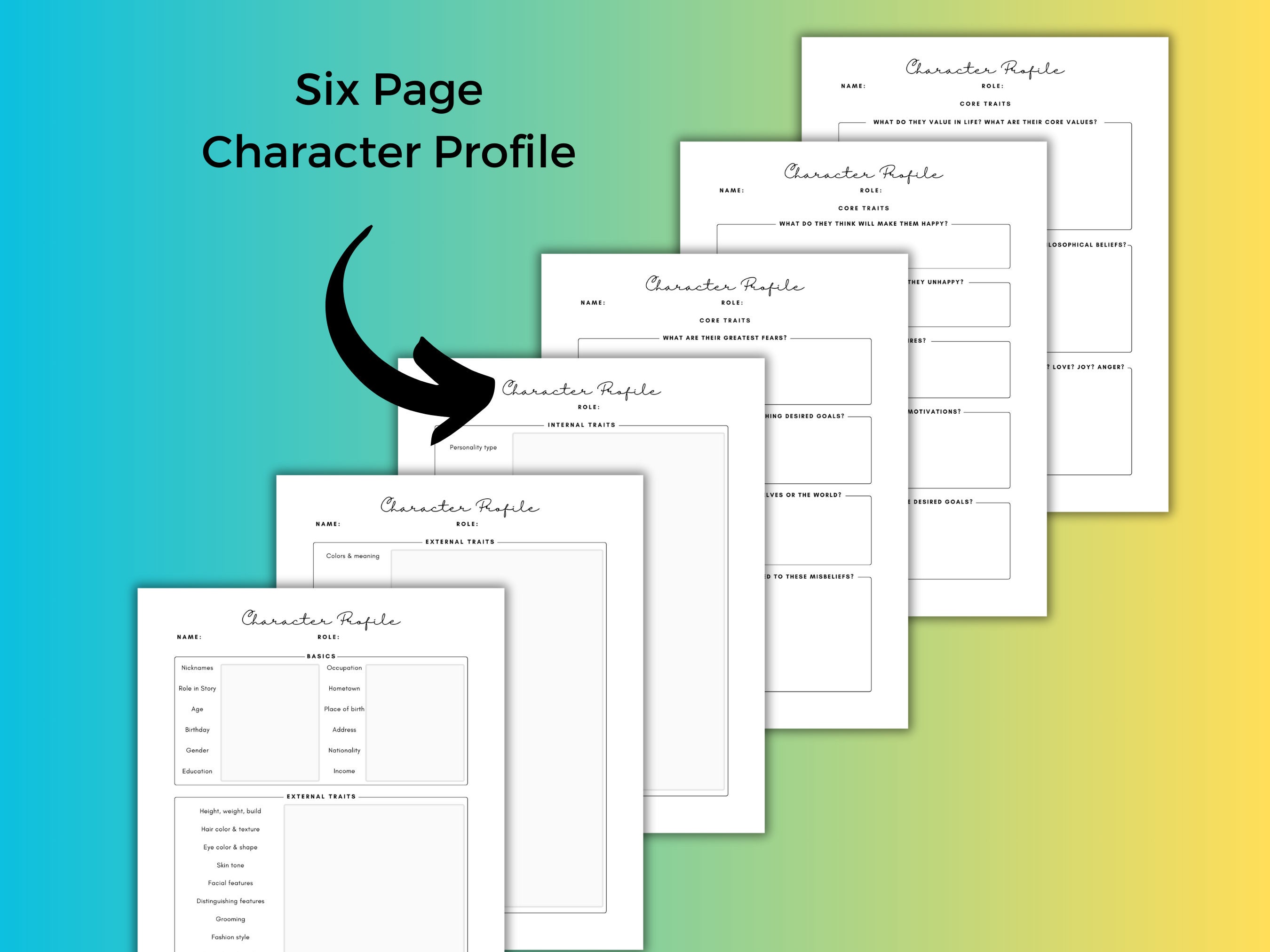 Novel Planning Workbook Novel Writing Template Character Profile ...