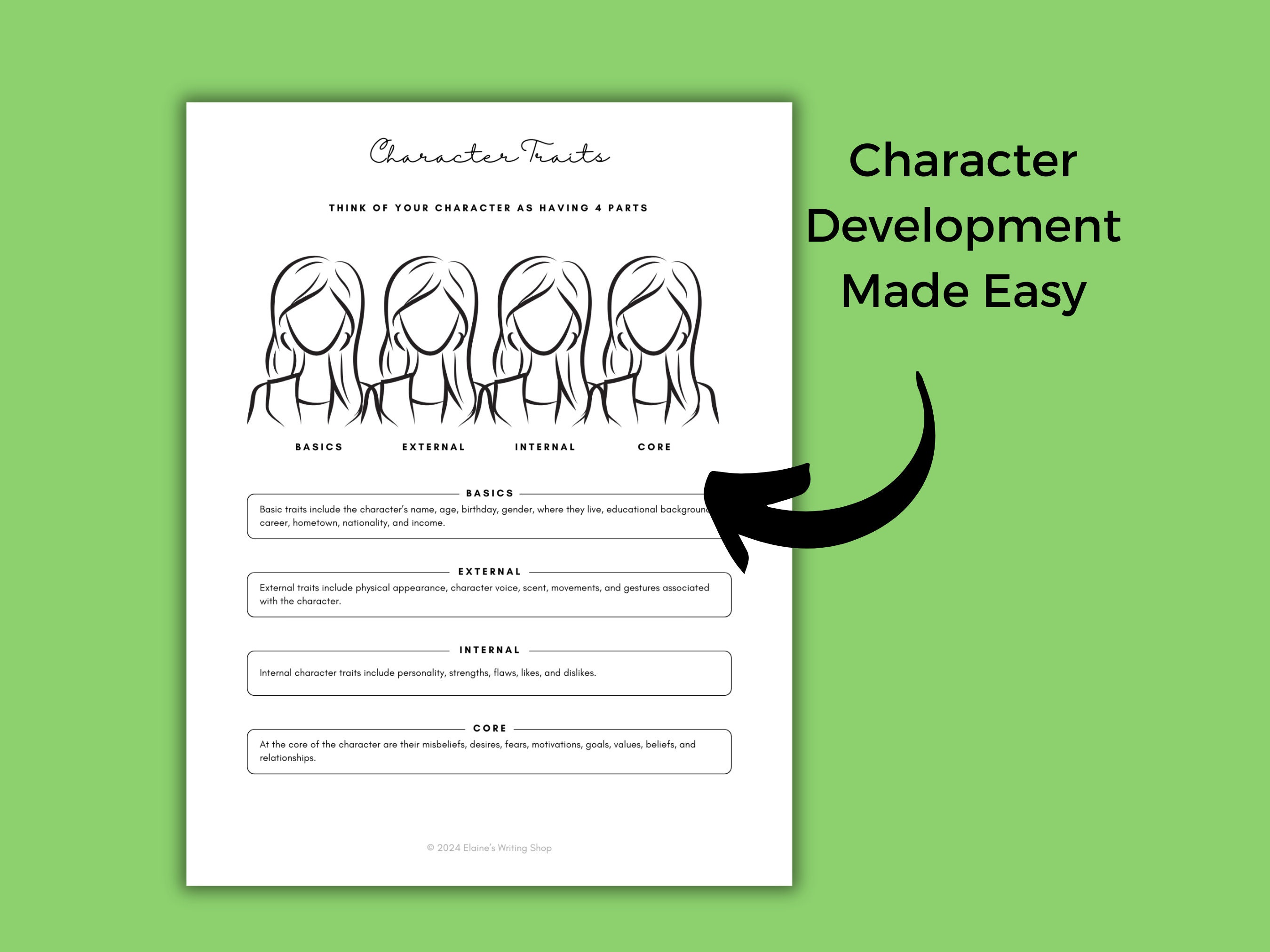 Character Development Workbook Editable Character Profile Novel Writing ...