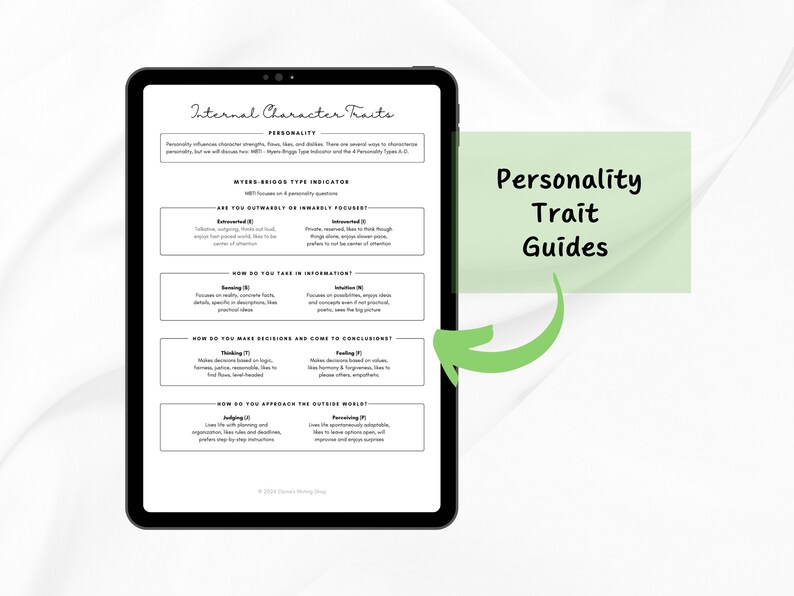 Character Development Workbook Editable Character Profile Novel Writing ...