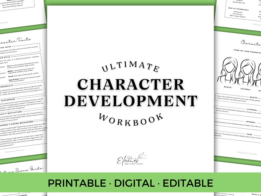 Character Development Workbook Editable Character Profile Novel Writing ...