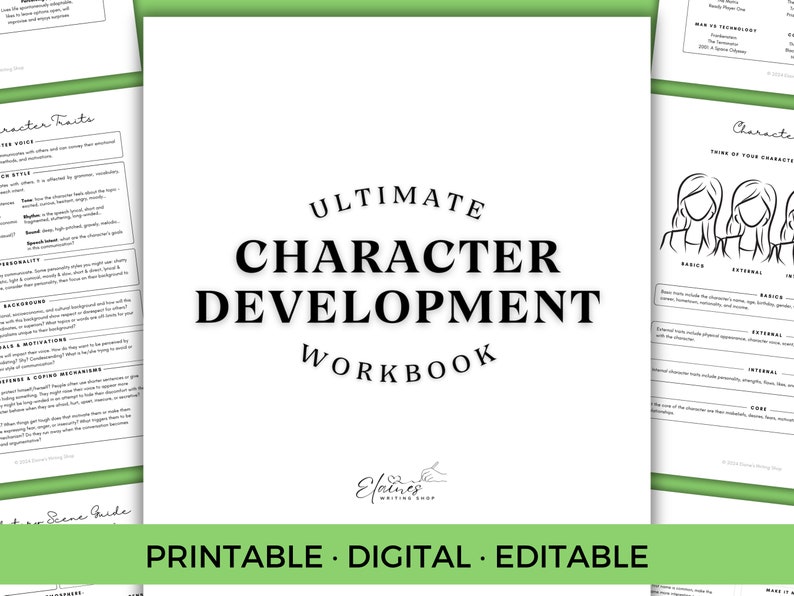 Character Development Workbook Editable Character Profile Novel Writing ...