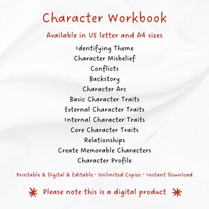 Character Development Workbook Editable Character Profile Novel Writing ...