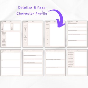 Character Development Workbook Editable Character Profile Novel Writing ...