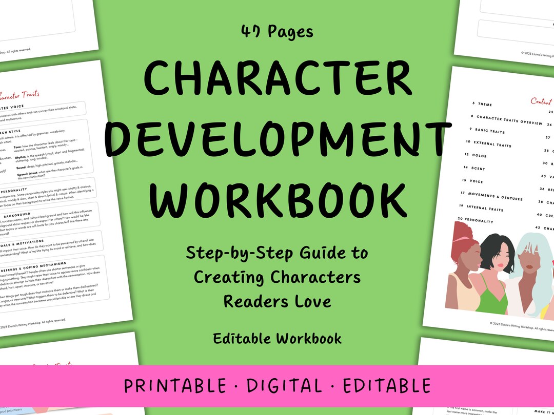 Character Development Workbook Editable Character Profile - Etsy