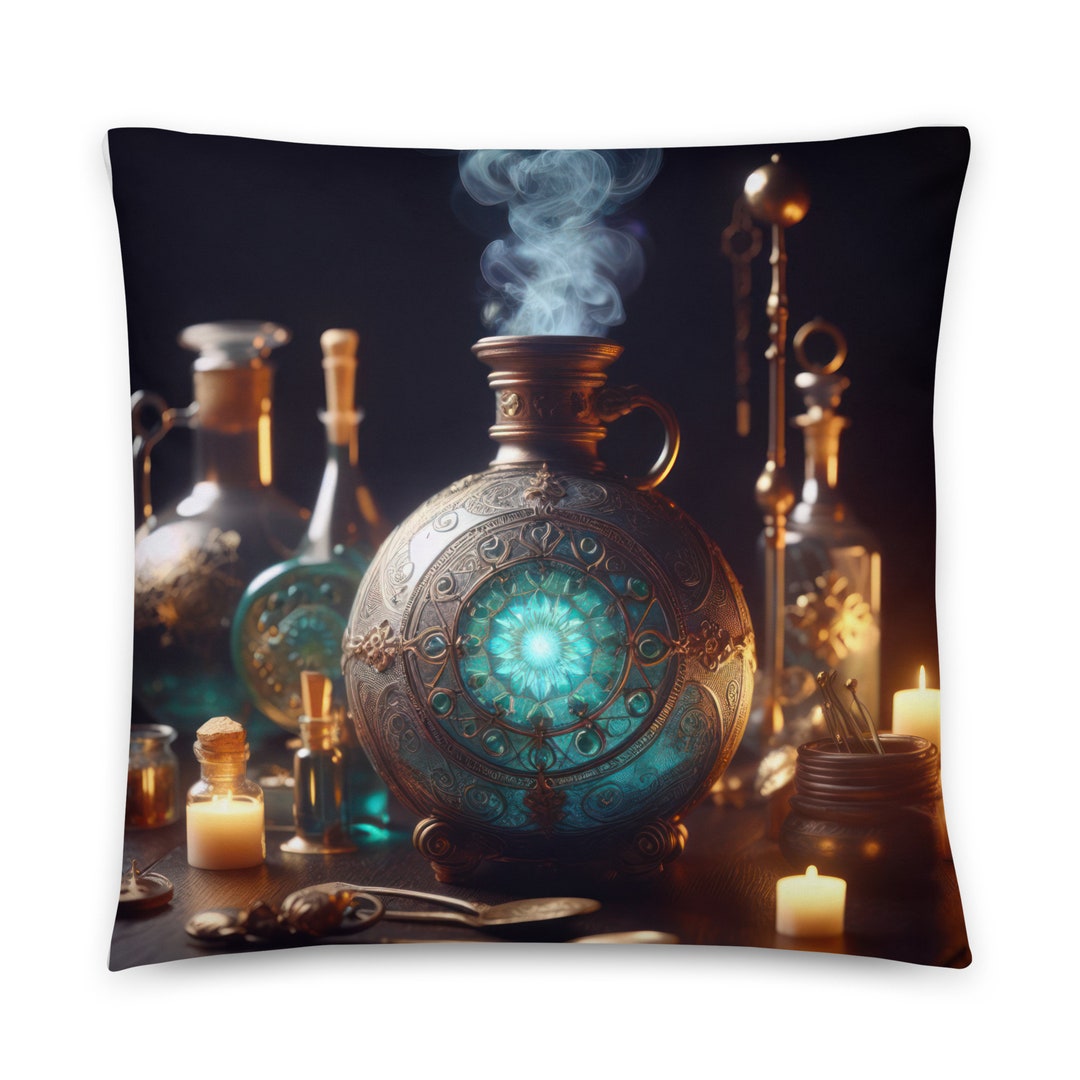 Alchemist's Curio: an Ornate Potion Kettle Simmers With an Enchanted ...