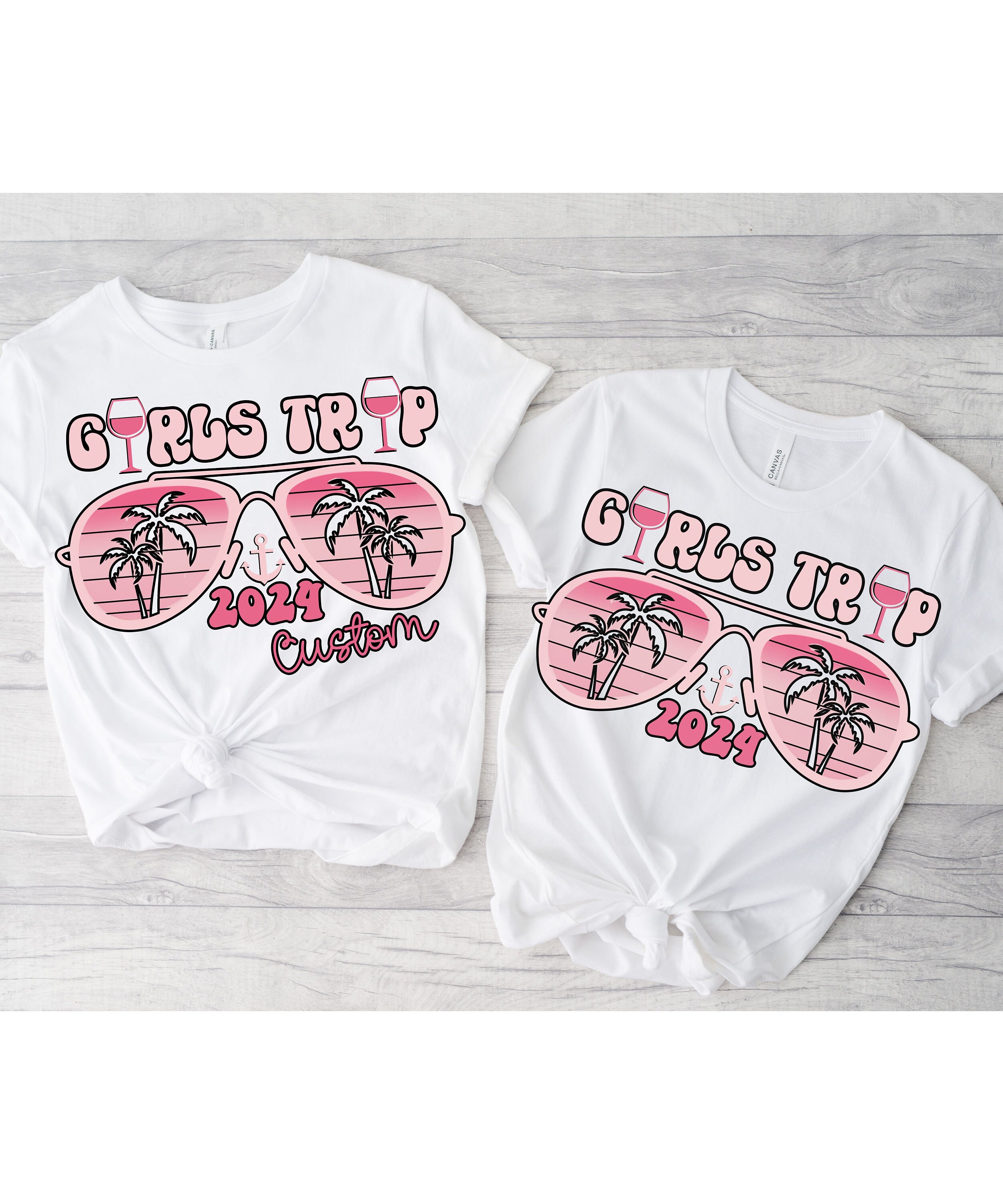 Girl's Trip 2024 T-shirt, Vacation Drinking Shirts, Matching Girls Trip ...