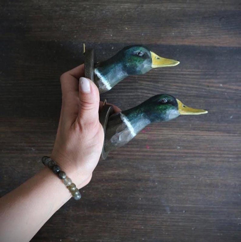Hand-painted Wooden Duck Head Wall Decor, Rustic Farmhouse Art - Etsy