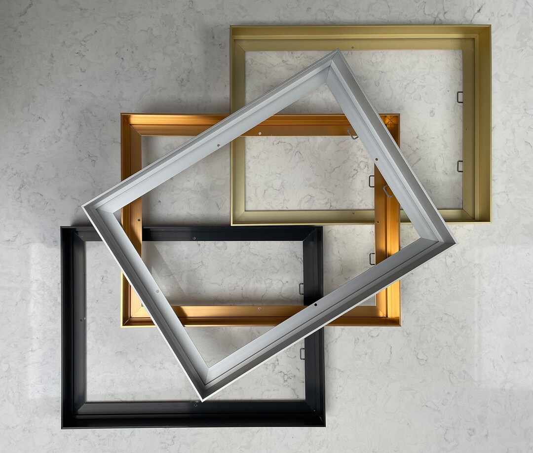 Silver Floater Frames Metal Aluminium for 1" to 1.5" Inch Thick ...