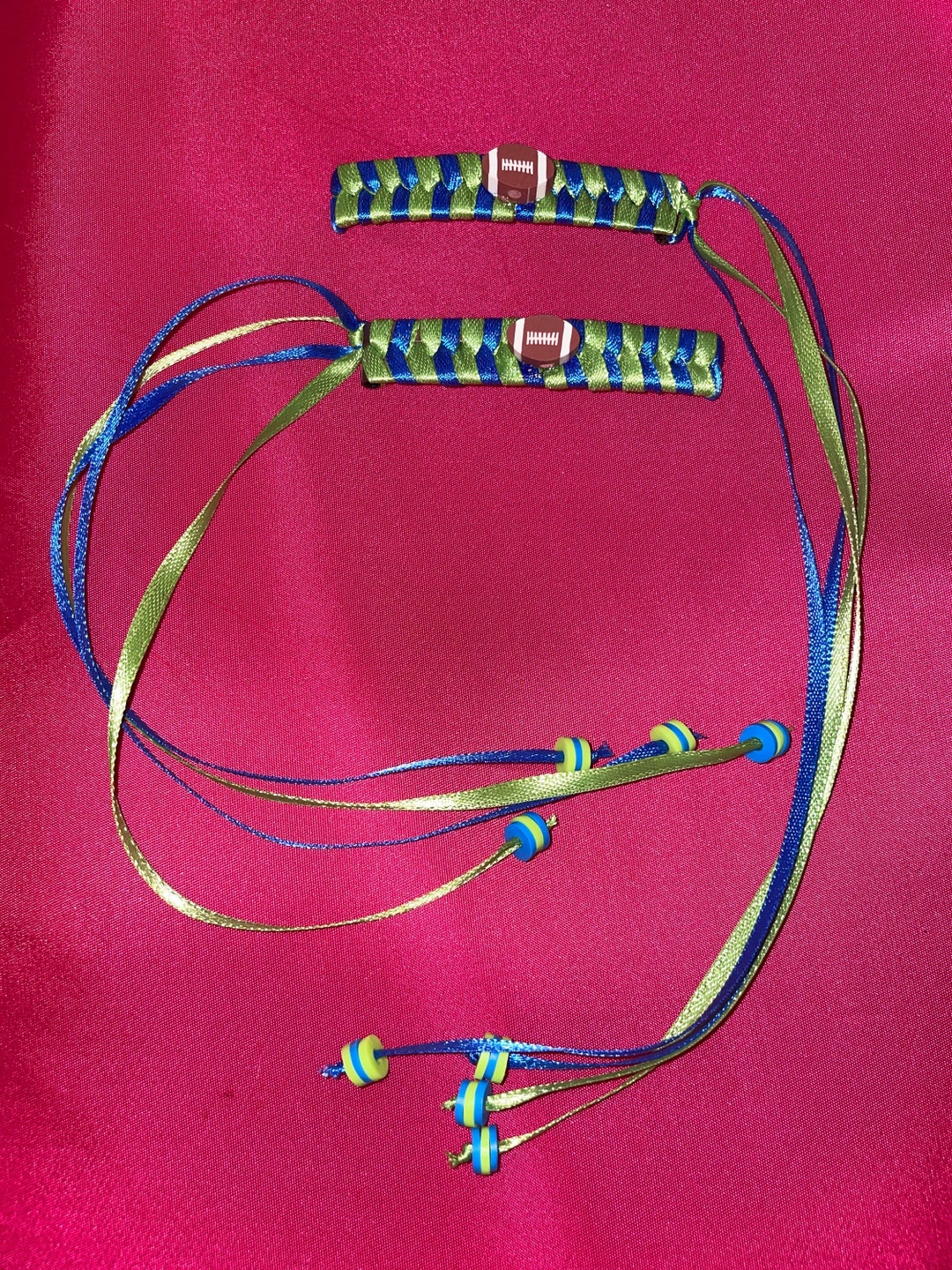 Royal Blue & Neon Green Satin Ribbon 80s Style Barrette Set - Etsy