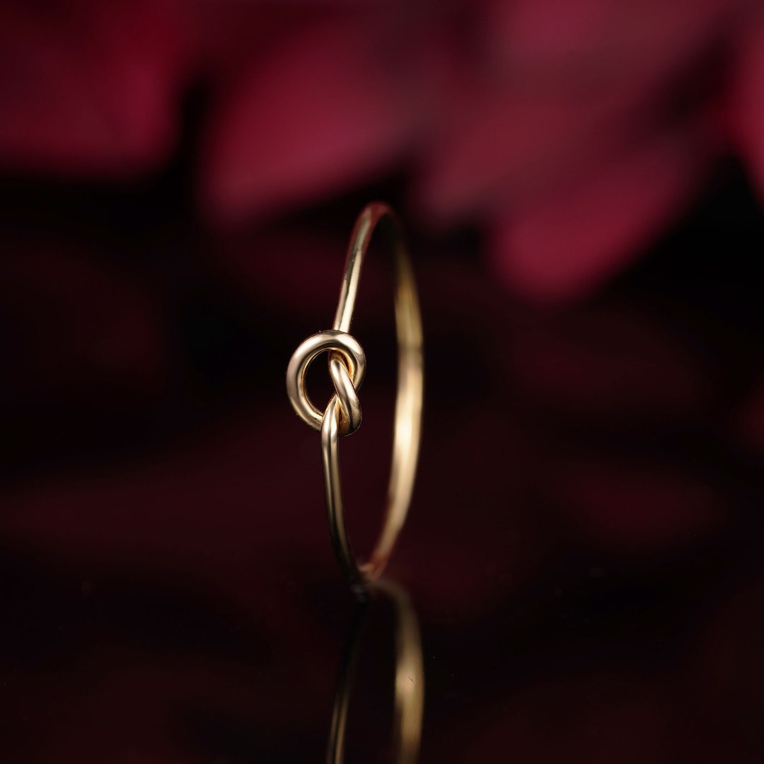 Love Knot Ring Tie the Knot Ring Solid Gold Ring Tight Knot Ring Plain ...