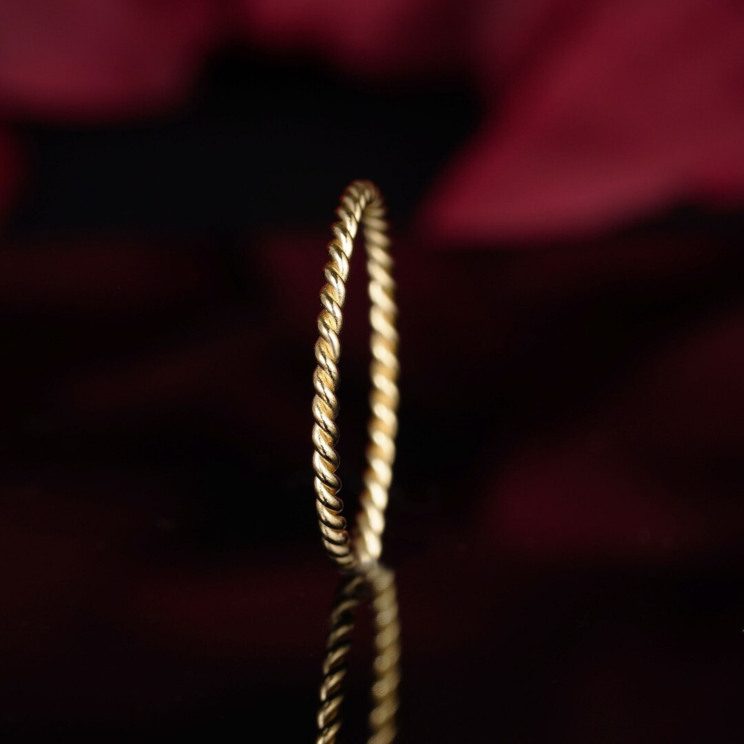 Twisted Rope Wedding Band Solid Gold Twist Ring Braided Infinity Ring ...