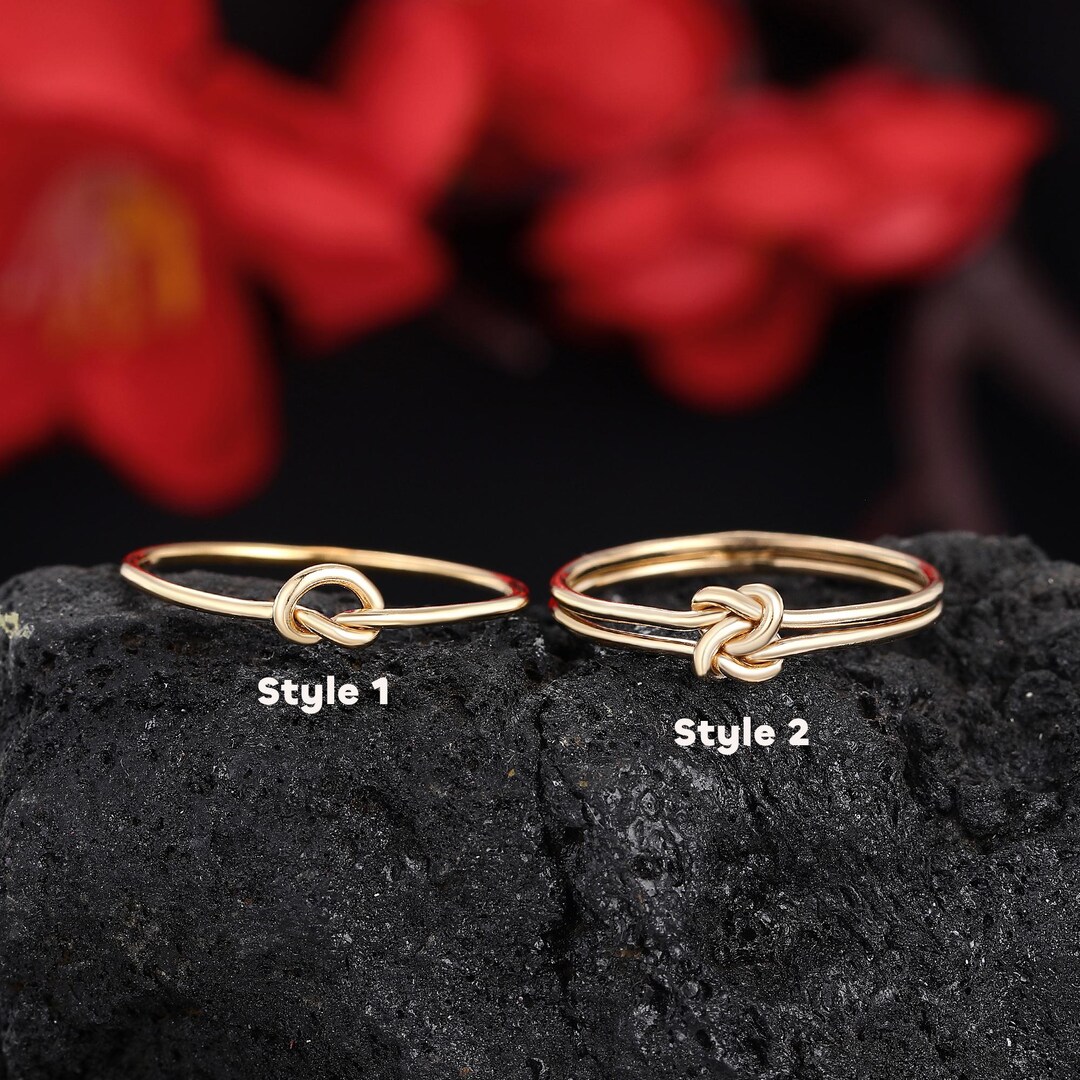 Love Knot Ring, Tie the Knot Ring, Tight Knot Solid Gold Ring, Delicate ...