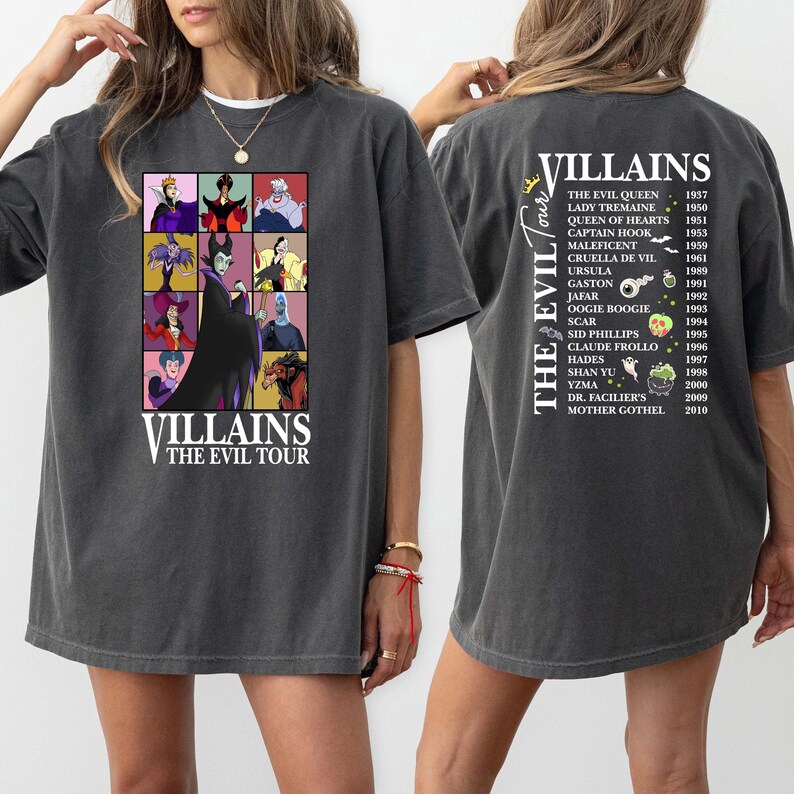 Villains Evil Tour Disney Comfort Colors Shirt, Disney Evil Queens Tee ...