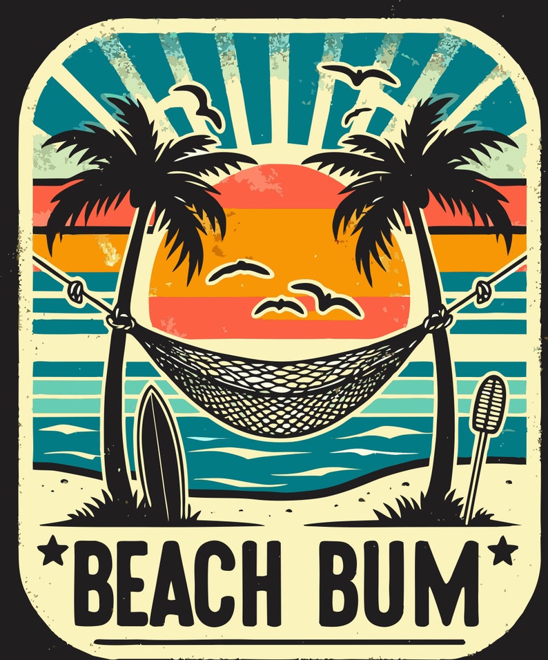 Beach Bum T-shirt Design Digital Download – Beach Theme - Etsy