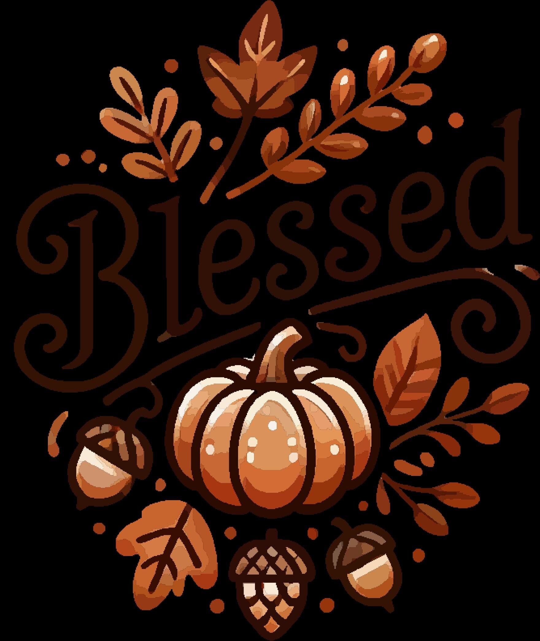 Fall-themed "blessed" T-shirt Design PNG Digital Download - Etsy