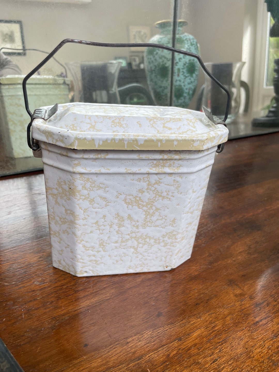 1950’s, 60’s French Lunch Box (gamelle). Splatter Enamel in Yellow. - Etsy