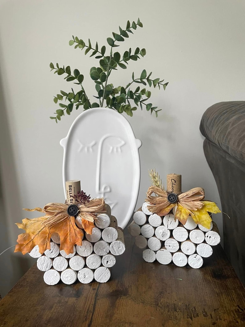 Handmade Wine Cork Pumpkins, Fall Decoration - Etsy