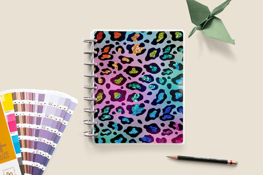 Rainbow Leopard Print Planner Cover, Customizable Disc Bound Cover - Etsy