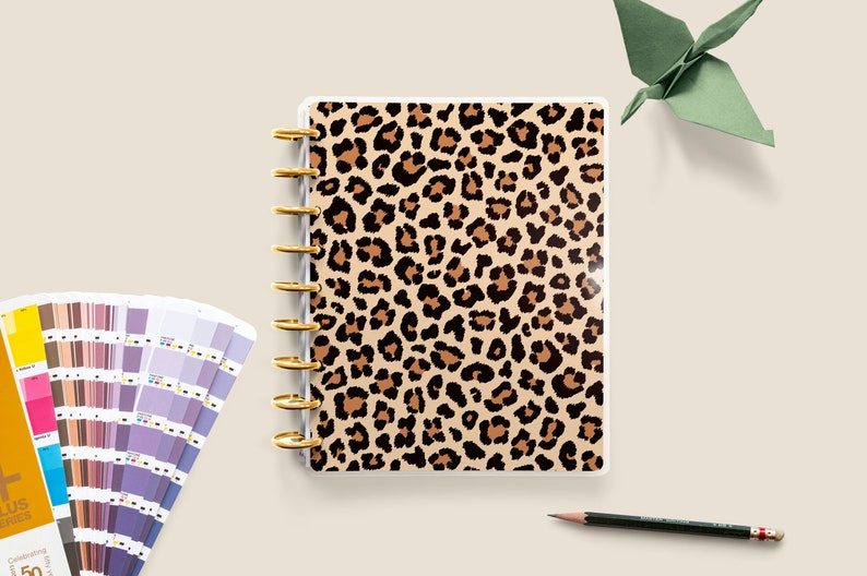 Leopard Print Planner Cover, Customizable Disc Bound Cover - Etsy