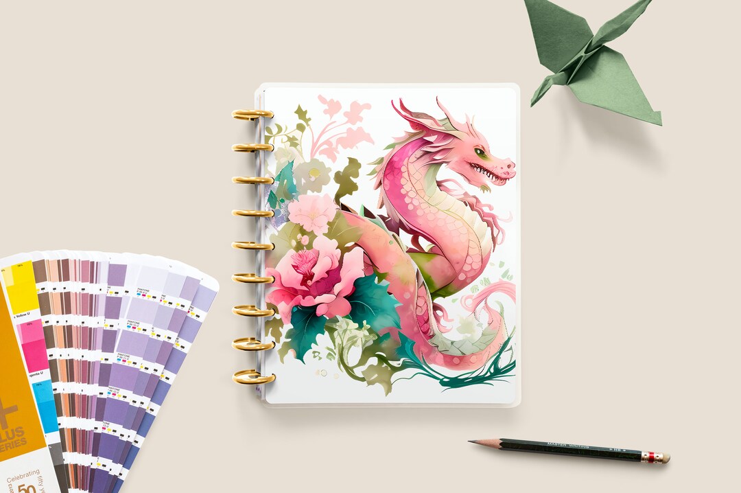 Japanese Dragon Planner Cover, Customizable Disc Bound Cover - Etsy