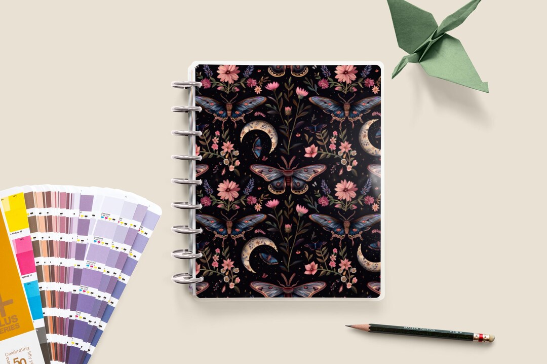 Gothic Moth Moon Happy Planner Cover, Customizable Disc Bound - Etsy