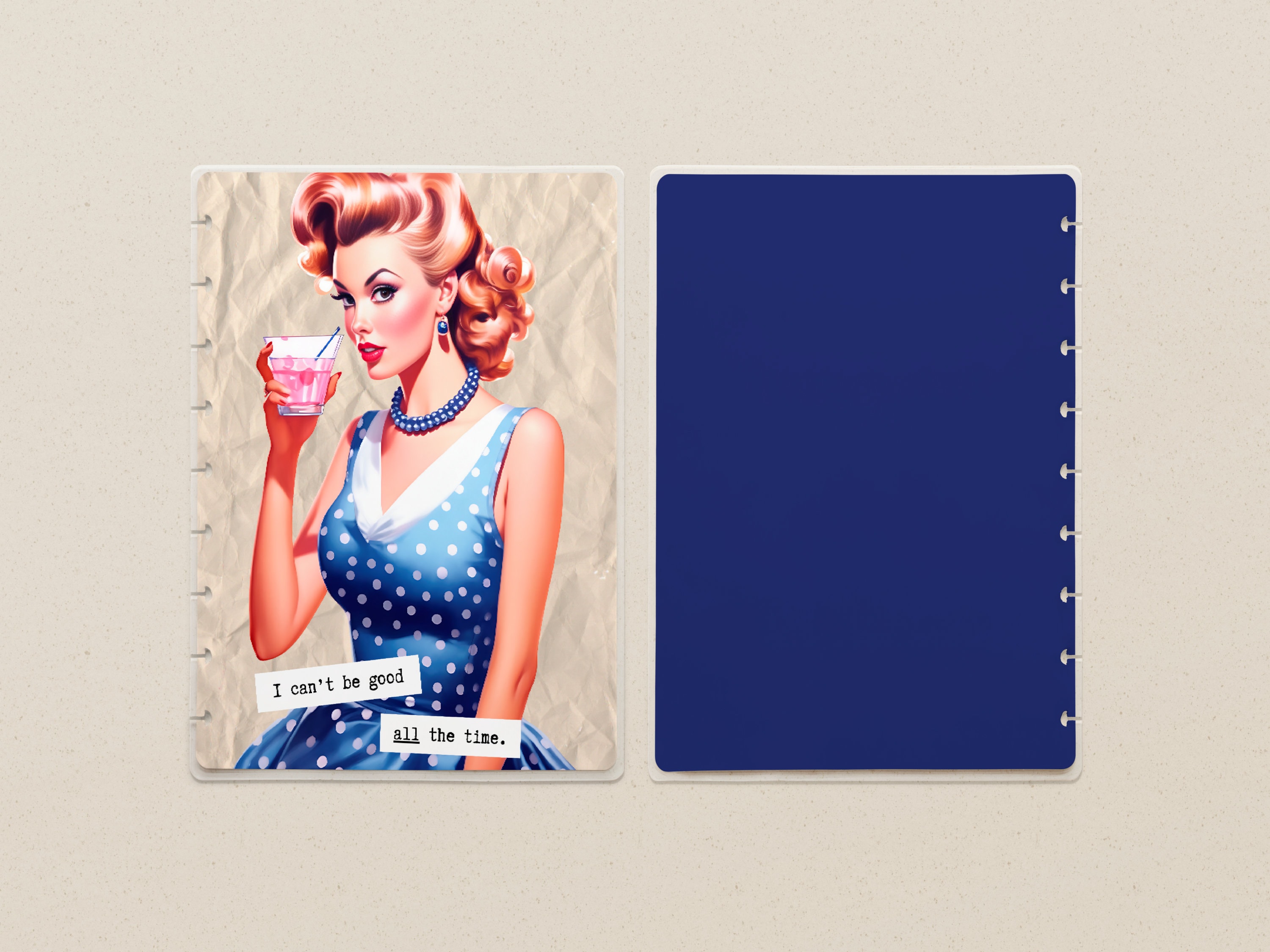 Funny Lady / Vintage / Happy Planner Cover / Customizable / Disc Bound ...