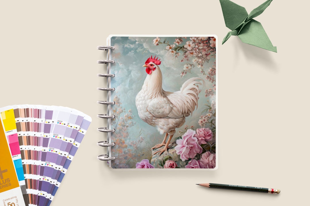 Rooster / Spring / Happy Planner Cover / Customizable / Disc Bound ...