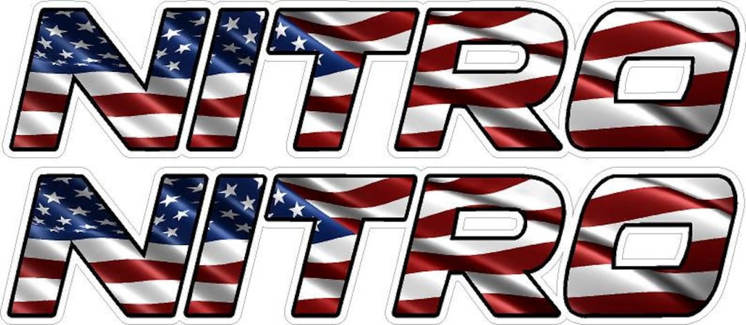 2 Laminated American Flag Nitro Graphic Decal Stickers 3 Different ...