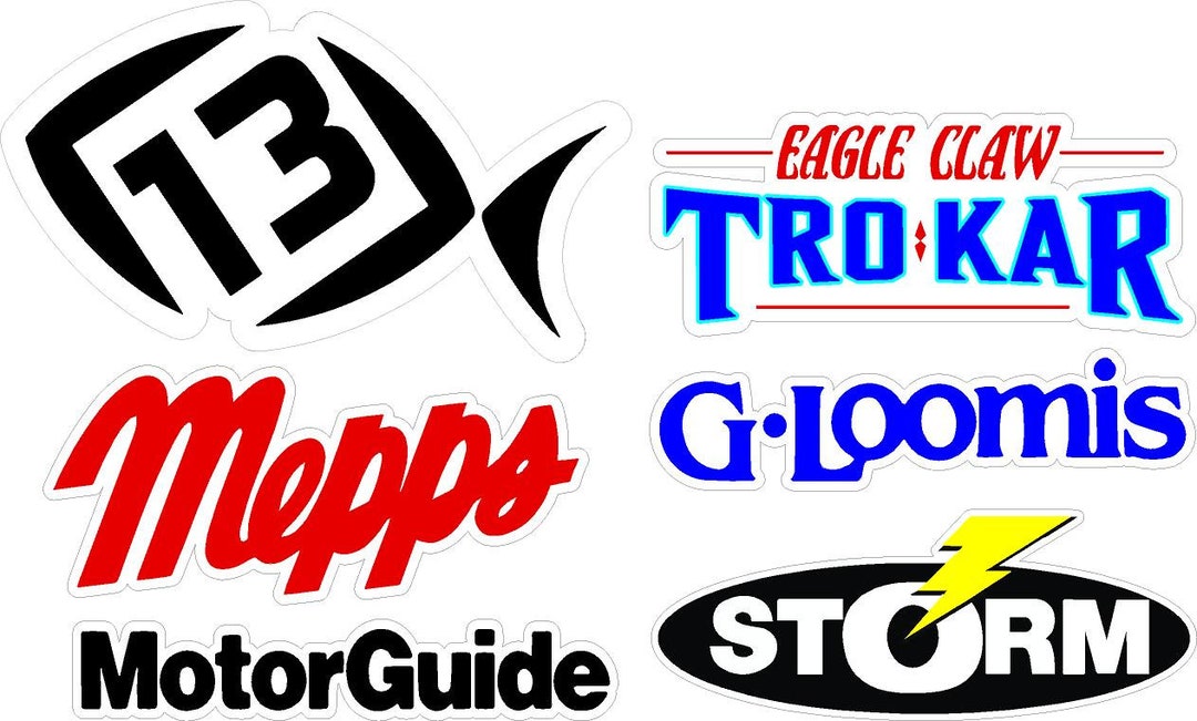 6 PK Boat Carpet Graphics 003 Marine Fishing (each One is 8-9 Inches ...