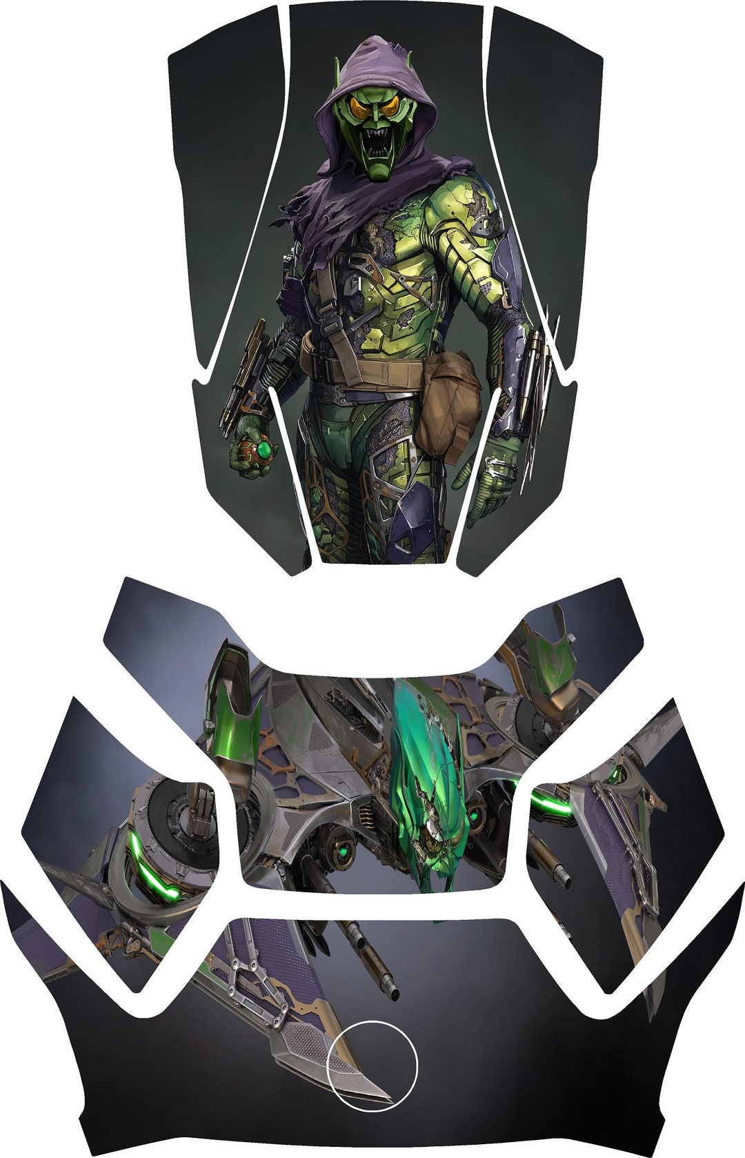 Laminated Canam Ryker Green Goblin Frunk With Logo Hood Deck Comic Con ...