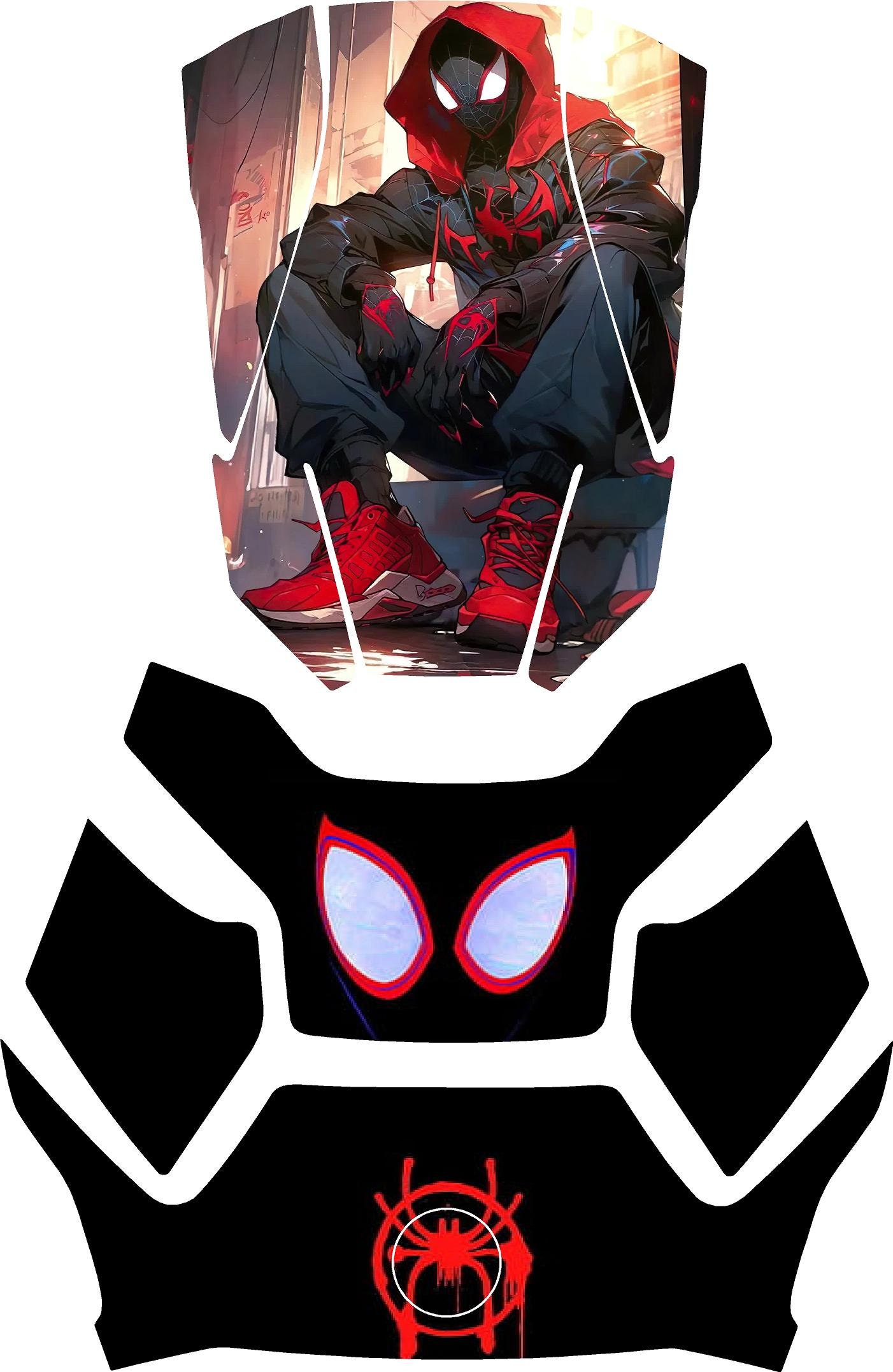 Laminated Ryker Miles Morales Spiderman 002 Front Nose Hood Deck and ...