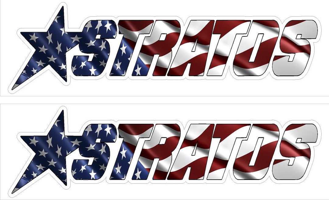 2 Laminated American Flag Stratos Boats Graphic Decal Stickers 6 ...